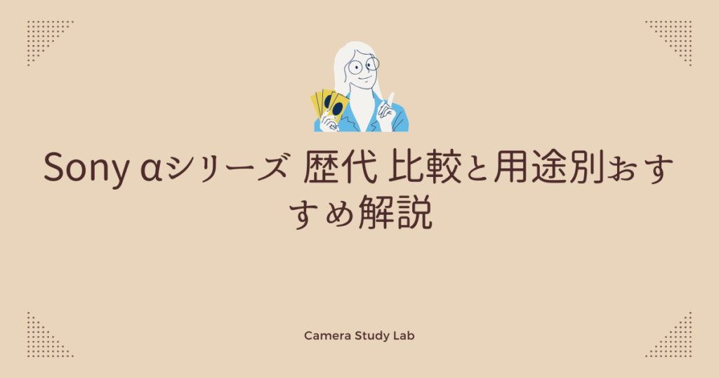 Sony αシリーズ 歴代 比較と用途別おすすめ解説 | カメラスタディラボ